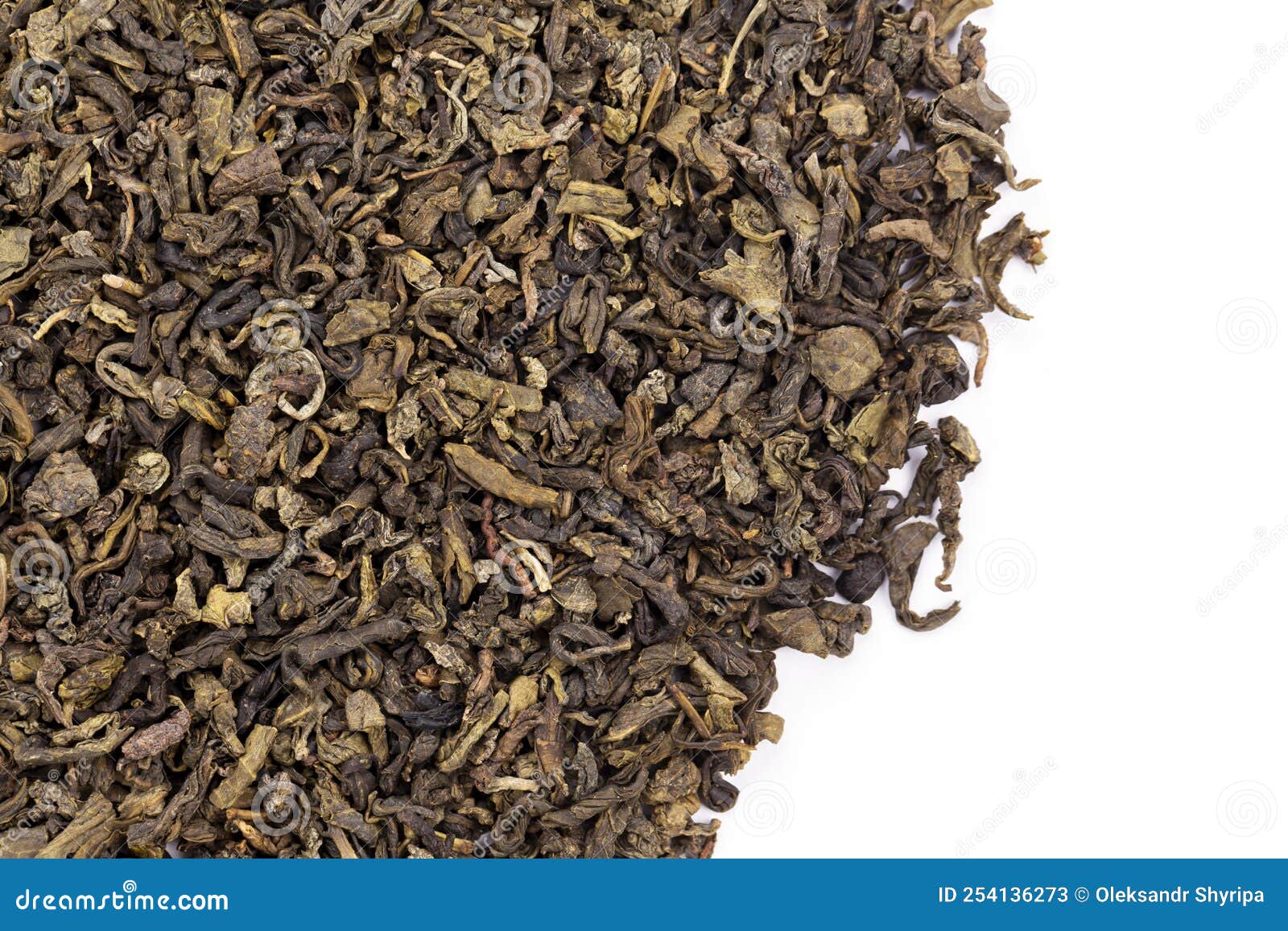 Dried Green Tea Leafs Background Stock Image - Image of macro, brew ...