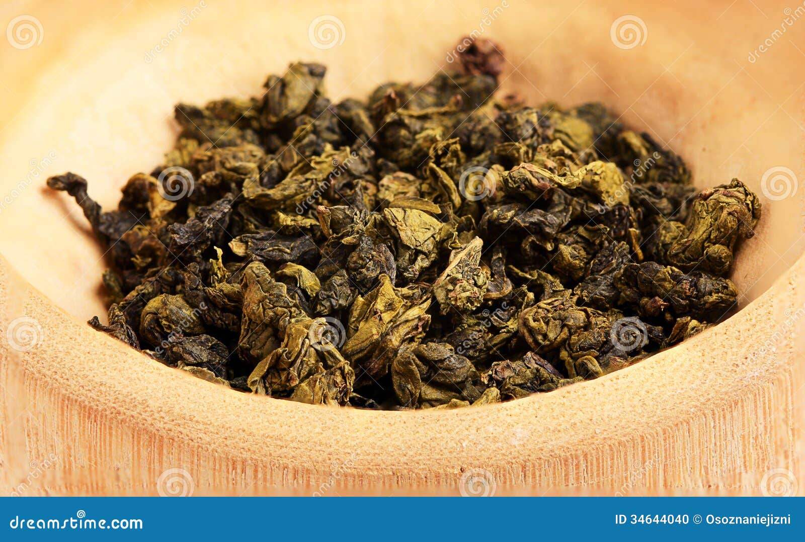 Dried Green Tea Leaves Close-up. Stock Photo - Image of food, full ...