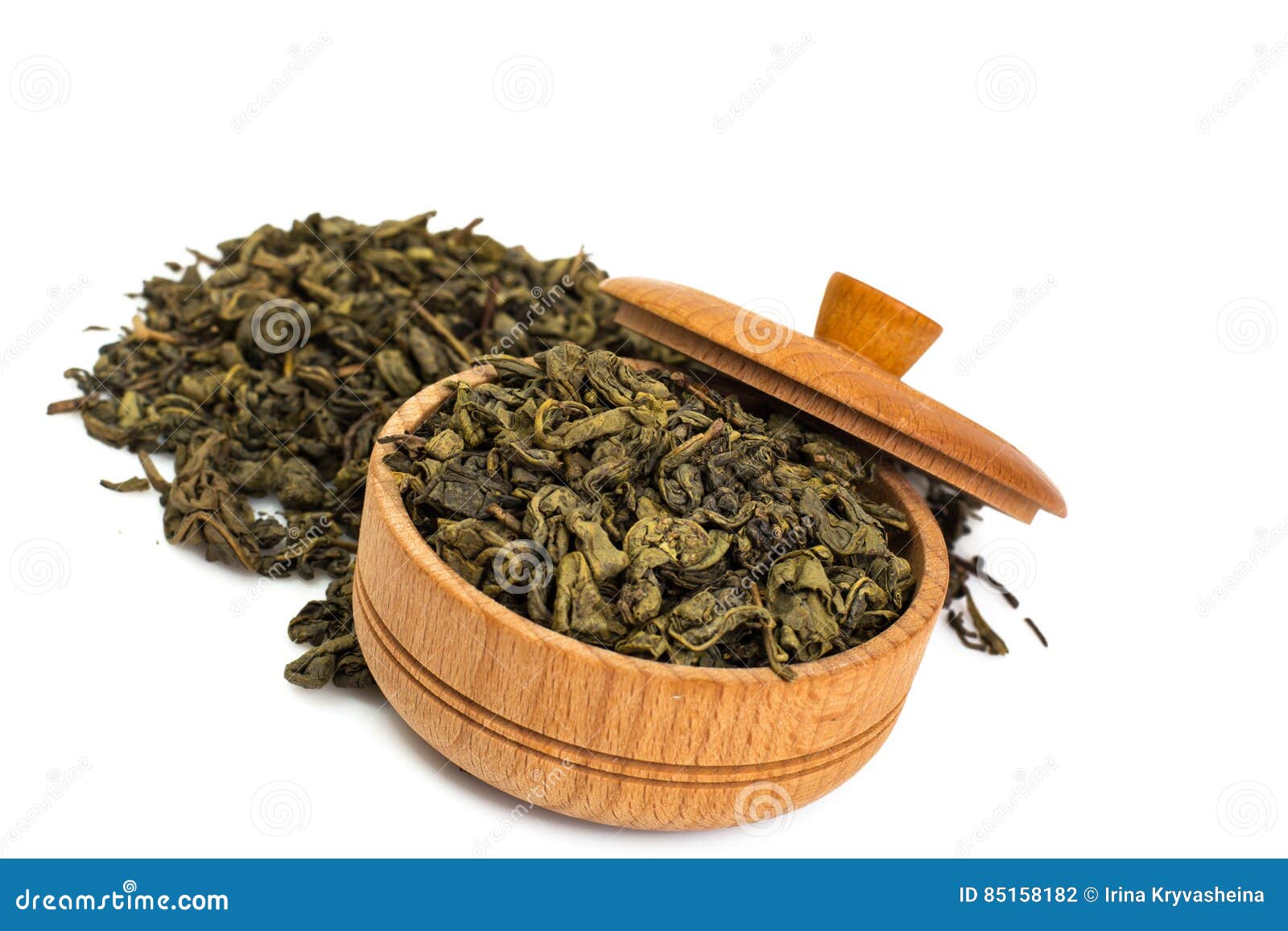 Dried green tea leaves stock photo. Image of health, heap - 85158182