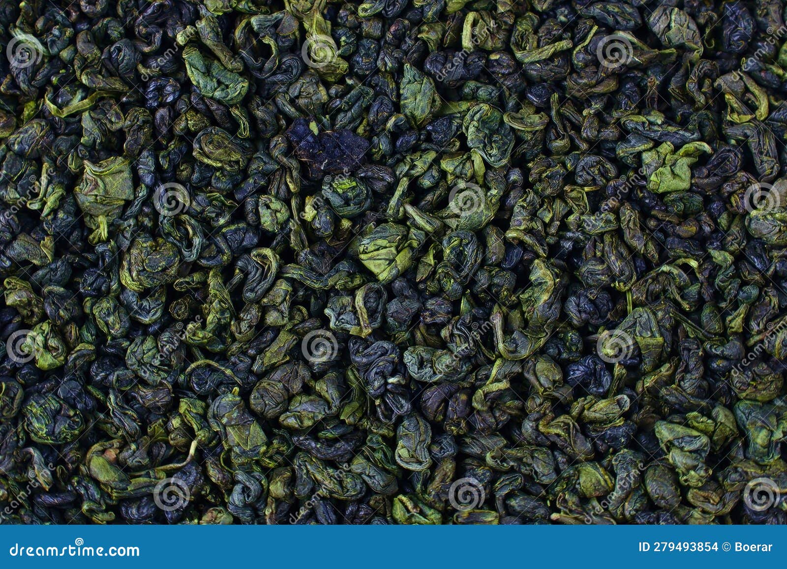 Dried Green Tea Leaves Texture Close Up Top View Stock Photo - Image of ...