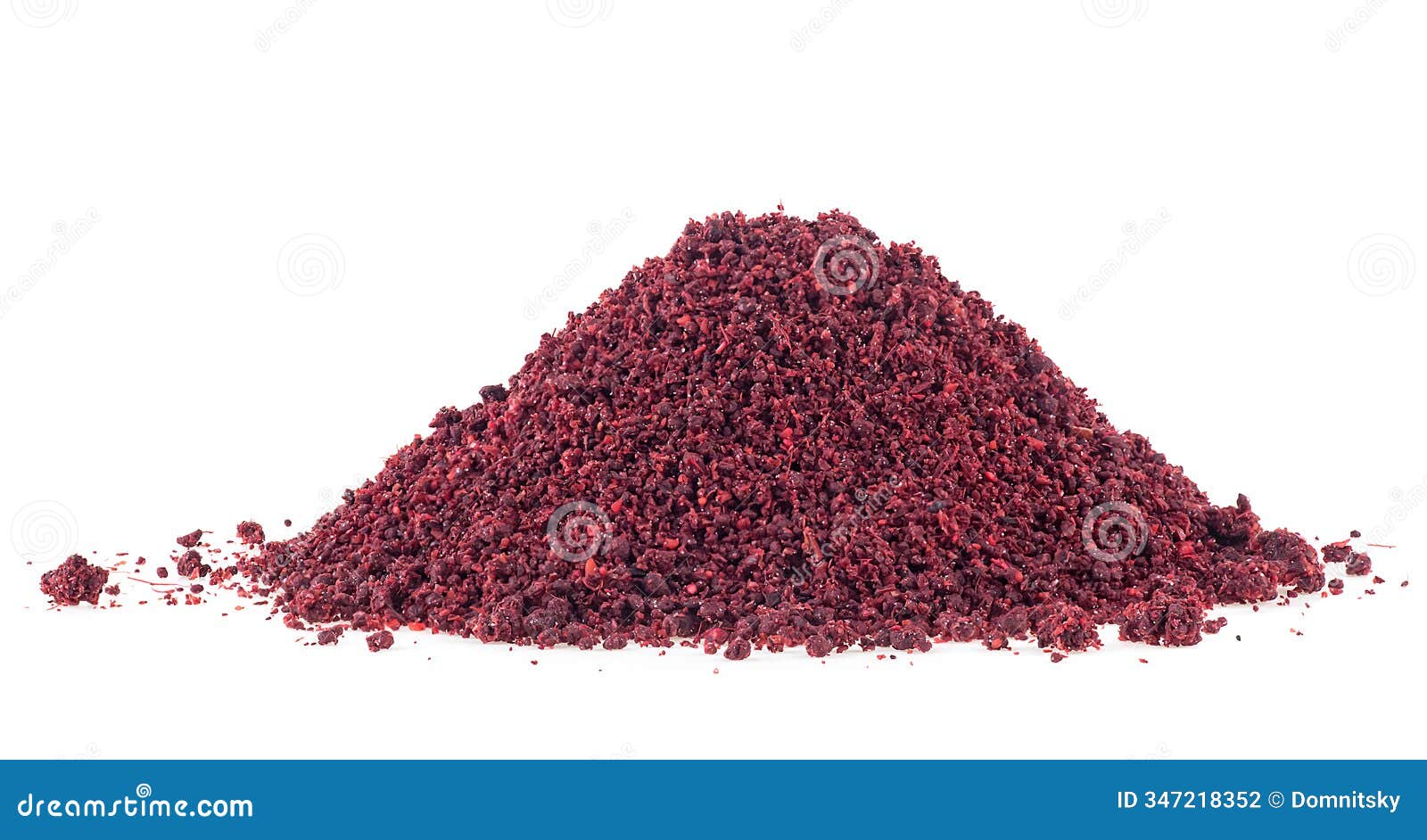 Dried Ground Sumac Spice Pile Isolated on White Background. Sumac ...