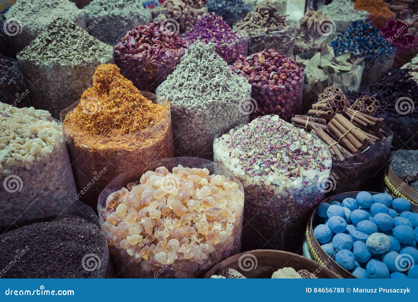 Dried Herbs, Flowers and Arabic Spices in the Souk at Deira in D Stock ...