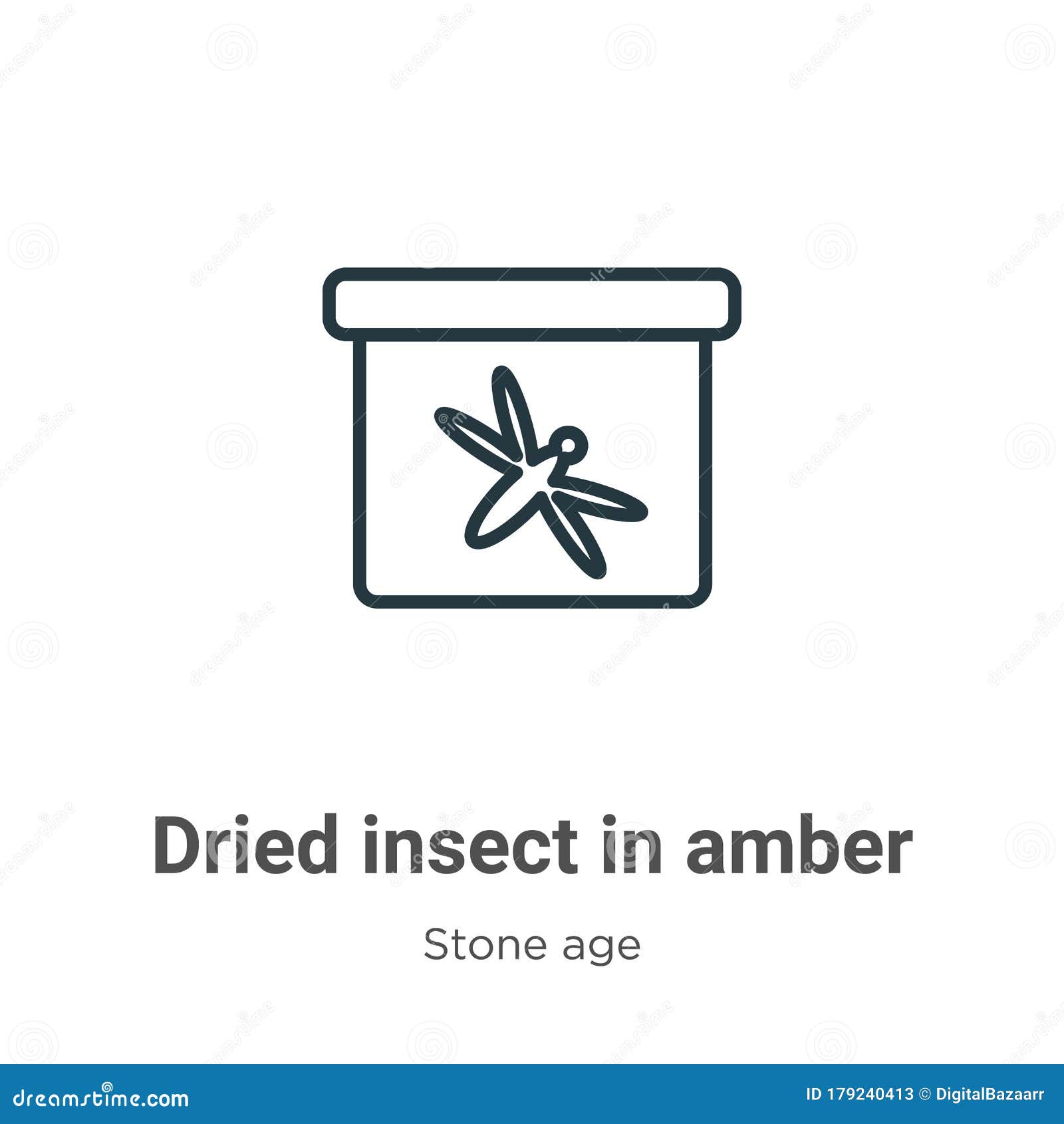 Dried Insect In Amber Icon Vector Isolated On White Background, Dried ...