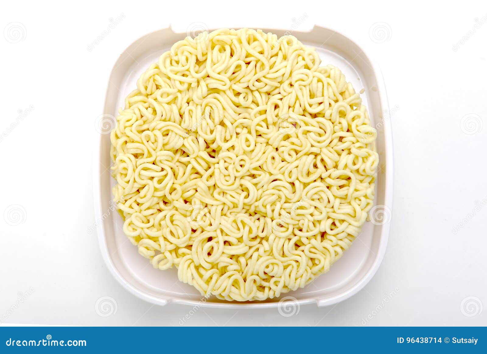 Dried Instant Noodle Circle Shape Top View Isolated On White Background ...