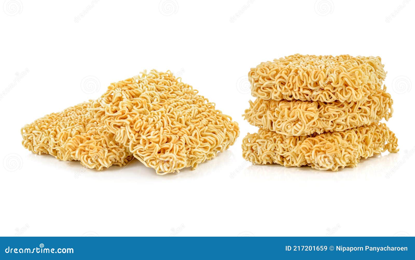 Dried Instant Noodle Circle Shape Top View Isolated On White Background ...