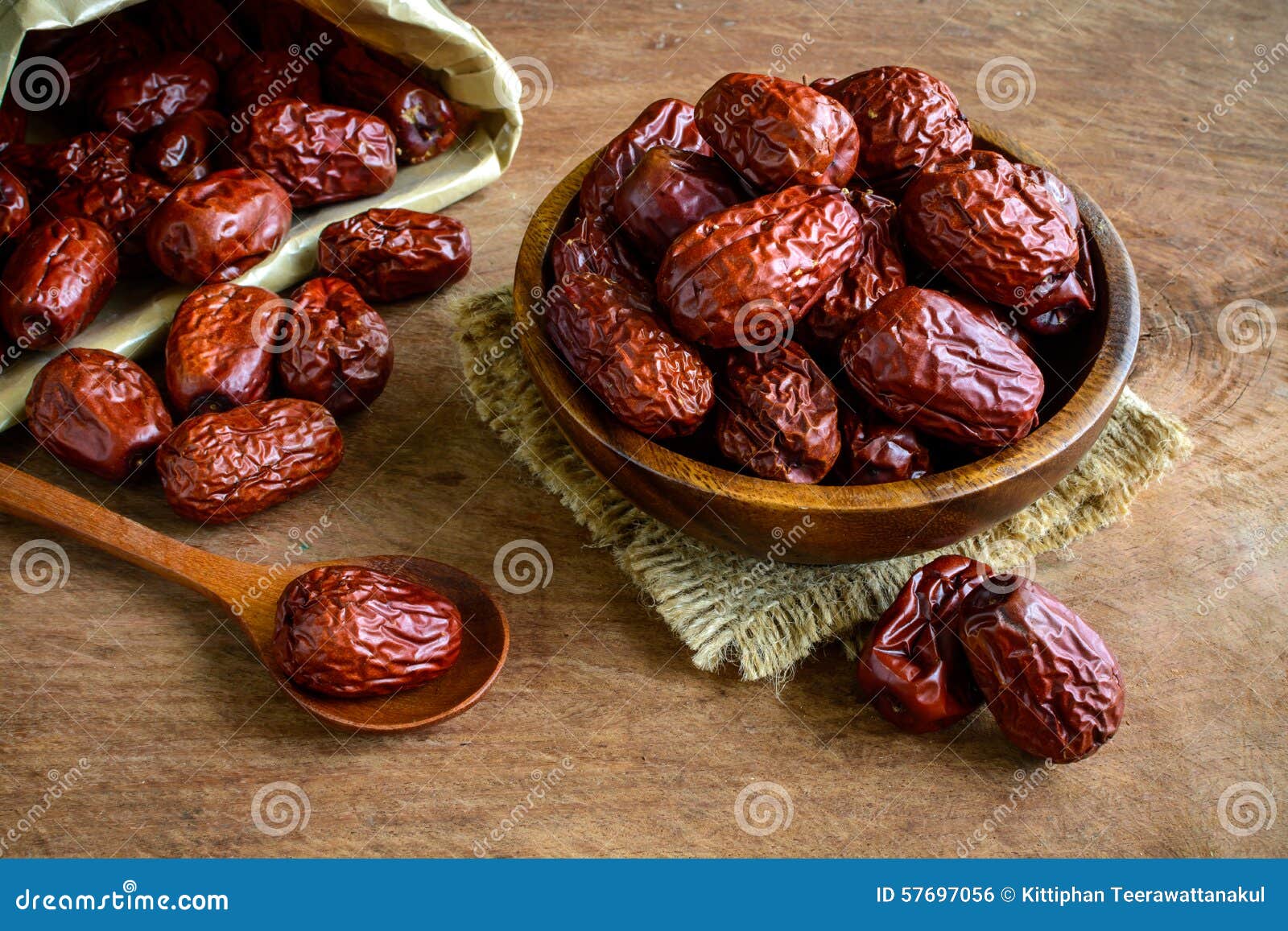 Dried Jujube Fruit on Wooden Table Stock Photo - Image of ingredient ...