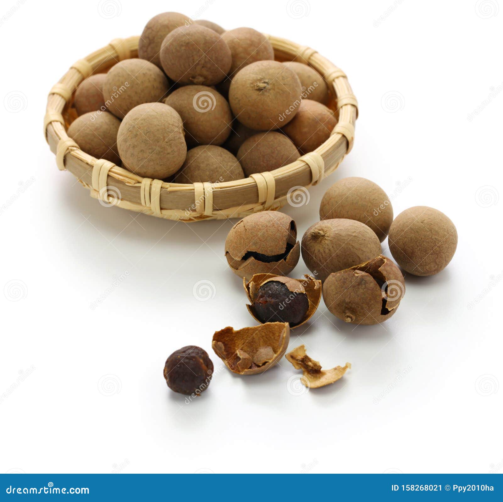 Dried longan fruits stock image. Image of tray, brown - 158268021