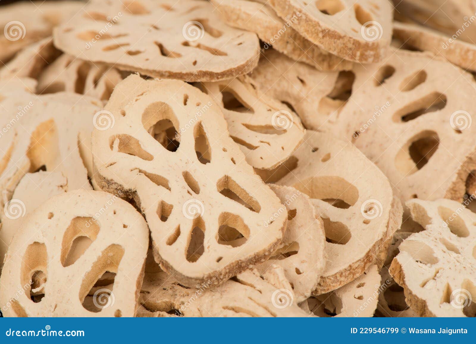 Dried Lotus Roots Isolated on White Background.top View,flat Lay Stock ...