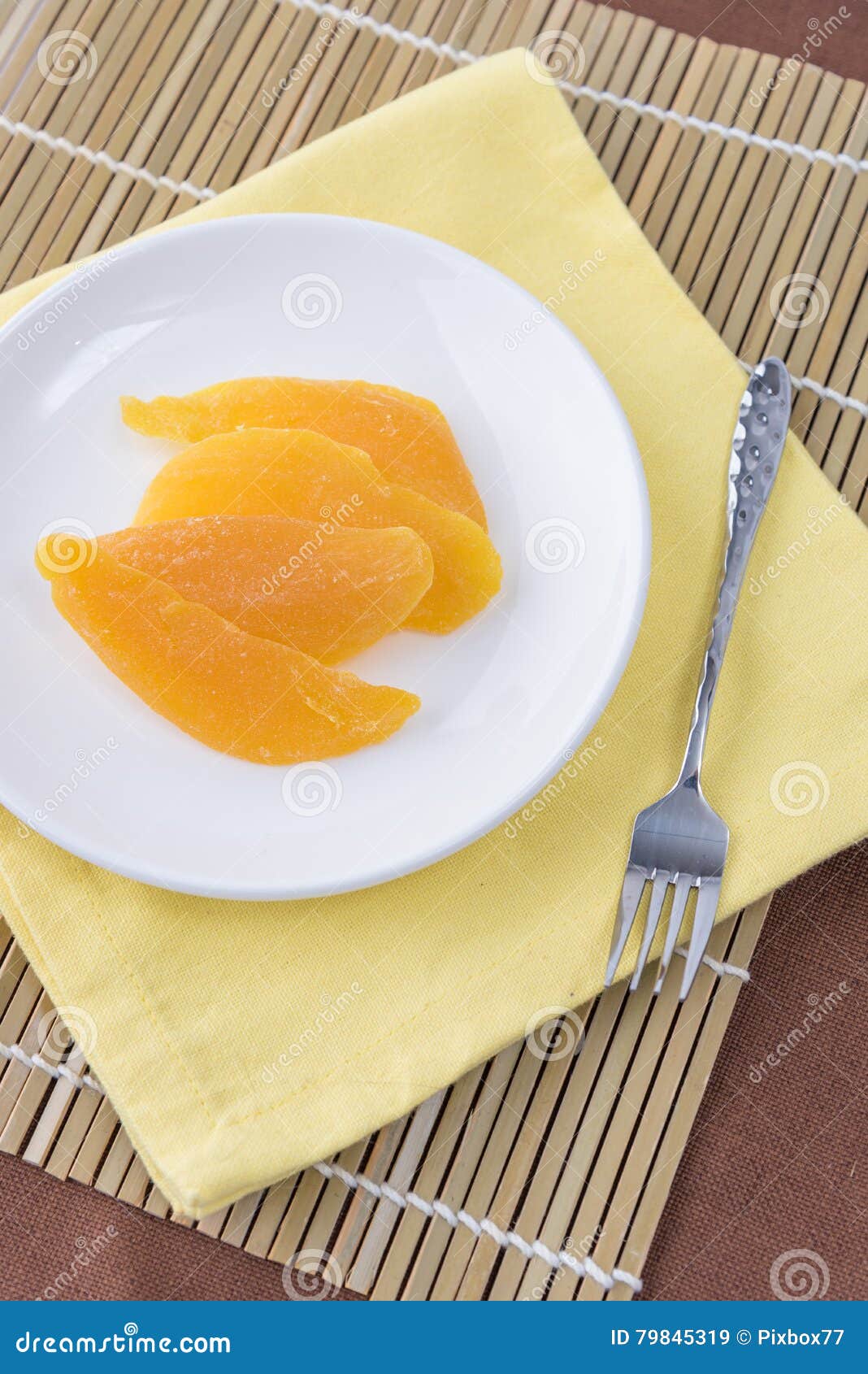 Dried Mango in White Dish Ready To Eat Stock Image - Image of cuisine ...
