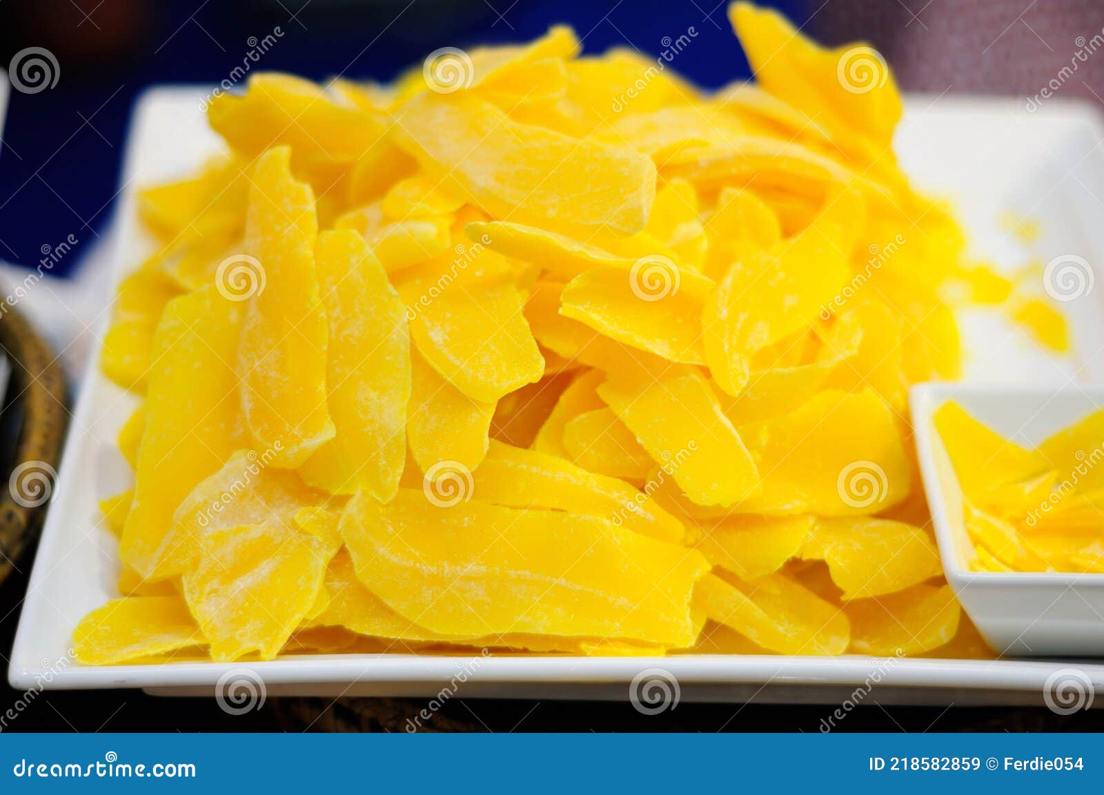 Dried Mangoes in a Plate stock image. Image of fruit - 218582859
