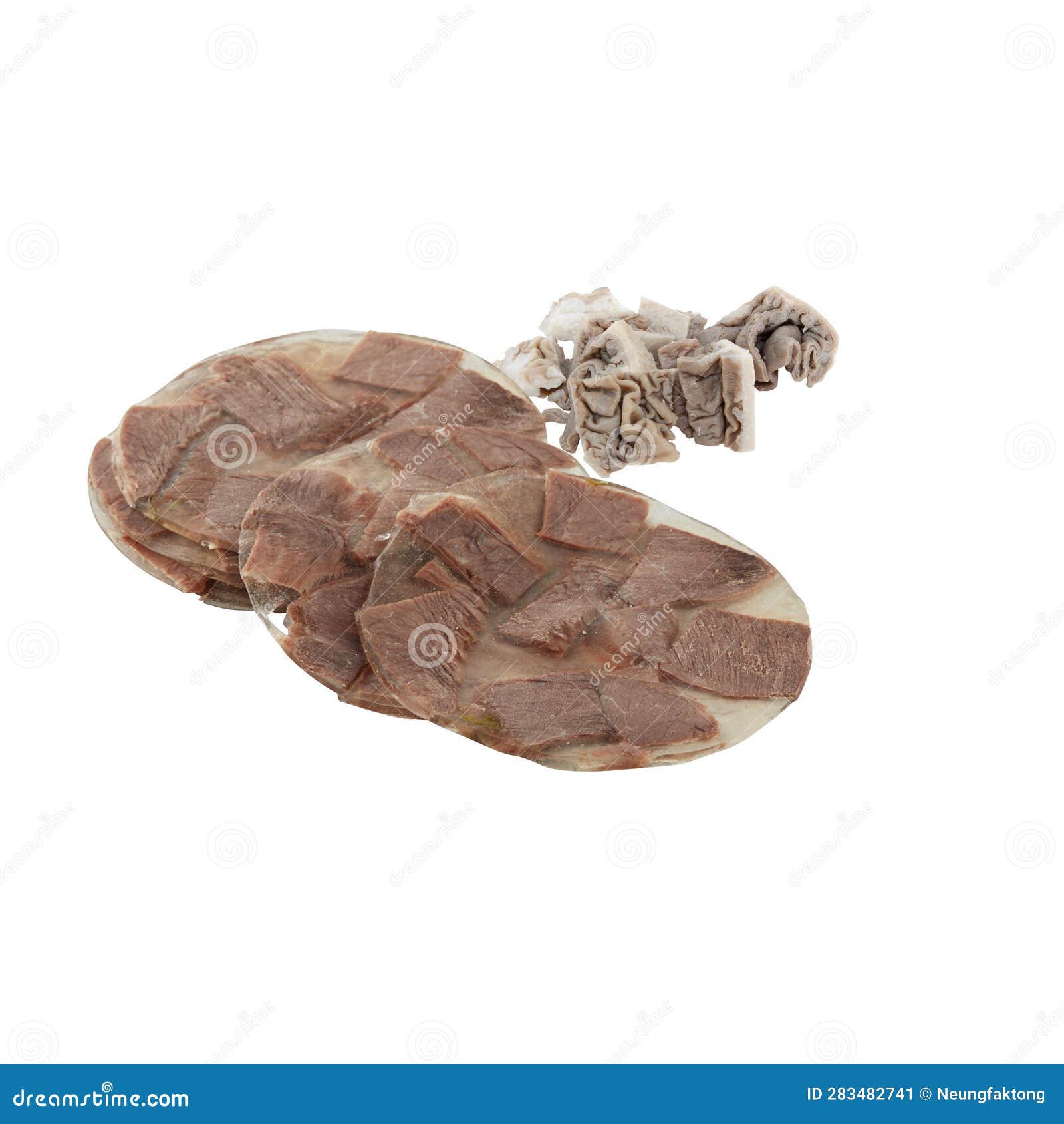 Dried Meat Cut Out Isolated White Background with Clipping Path Stock ...