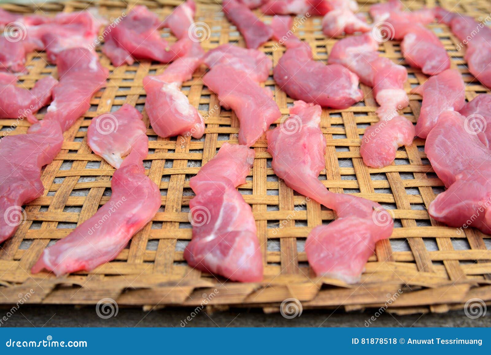 Dried meat stock photo. Image of bamboo, dried, texture - 81878518