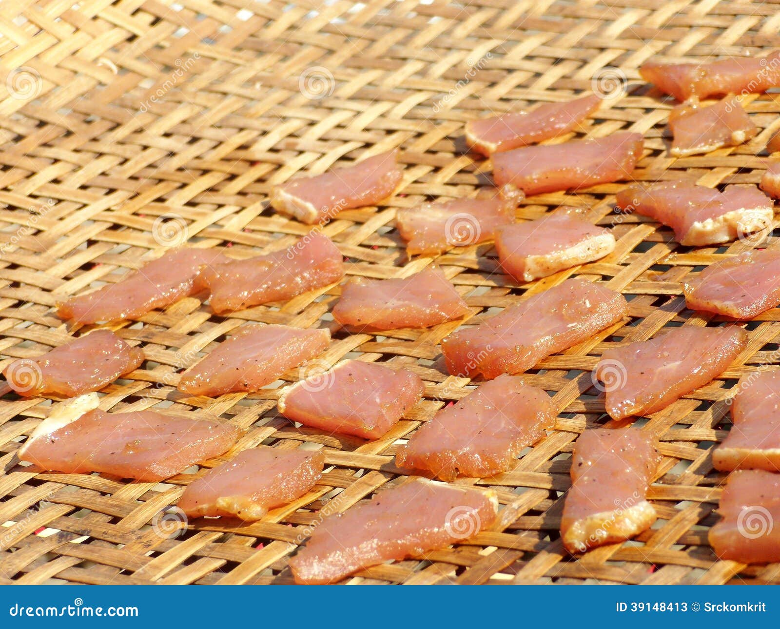 Dried Meat is Preserved by the Light of Sun, Thai Stock Image - Image ...