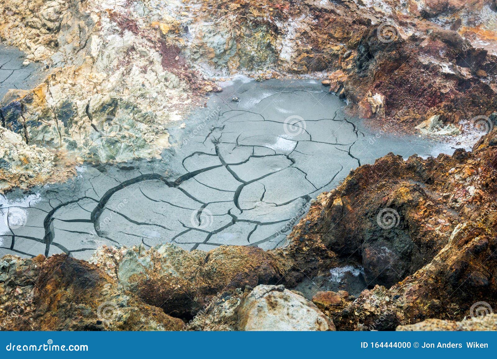 Dried Mud Pattern from a Geothermal Area in Iceland Stock Photo - Image ...