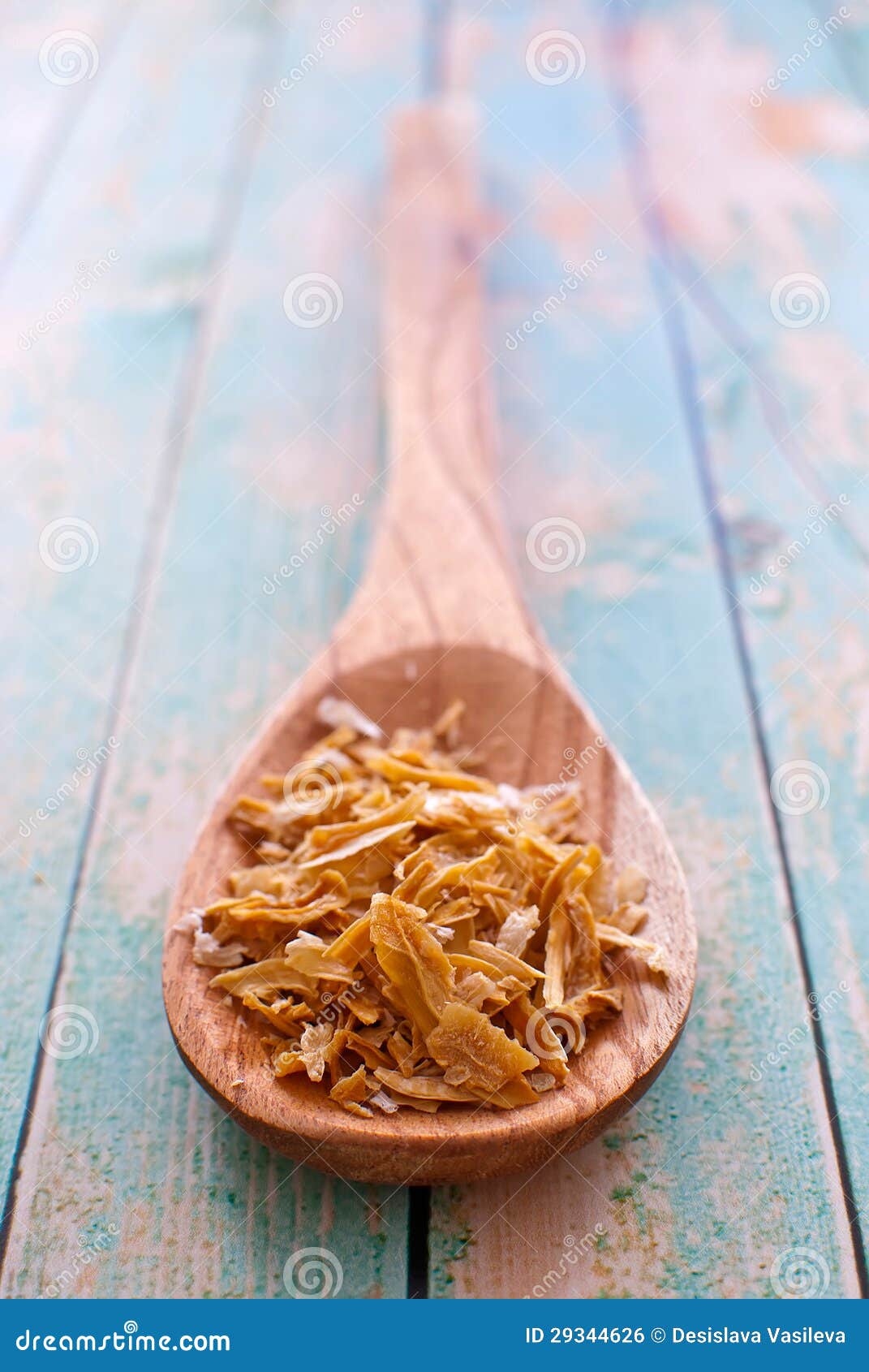 Dried onion stock photo. Image of spoon, flakes, wood - 29344626