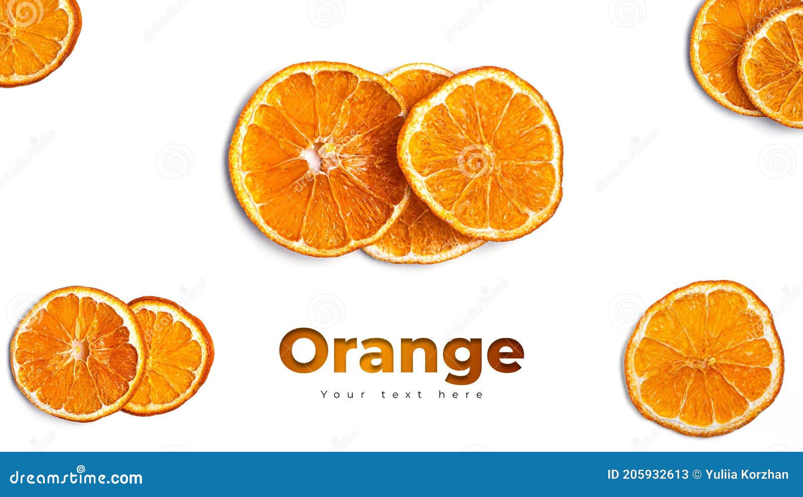 Dried Orange on a White Background. Long Header Banner Format. Panorama ...