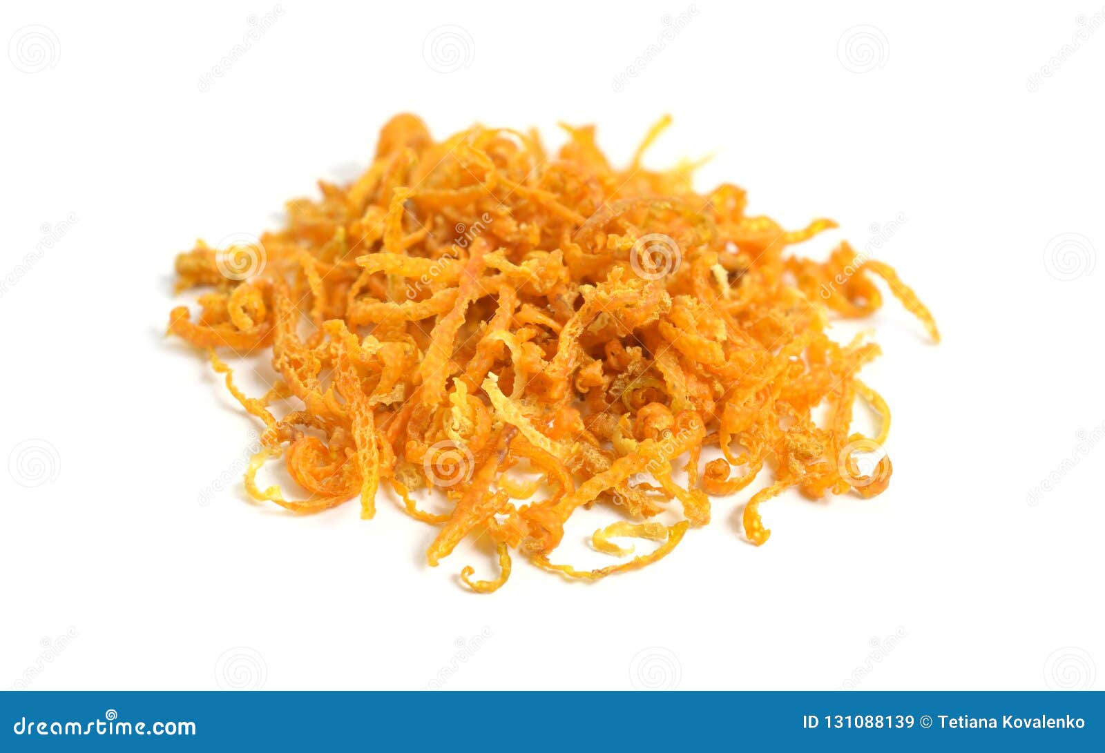 Dried Orange Zest. Isolated on White Background Stock Image - Image of ...