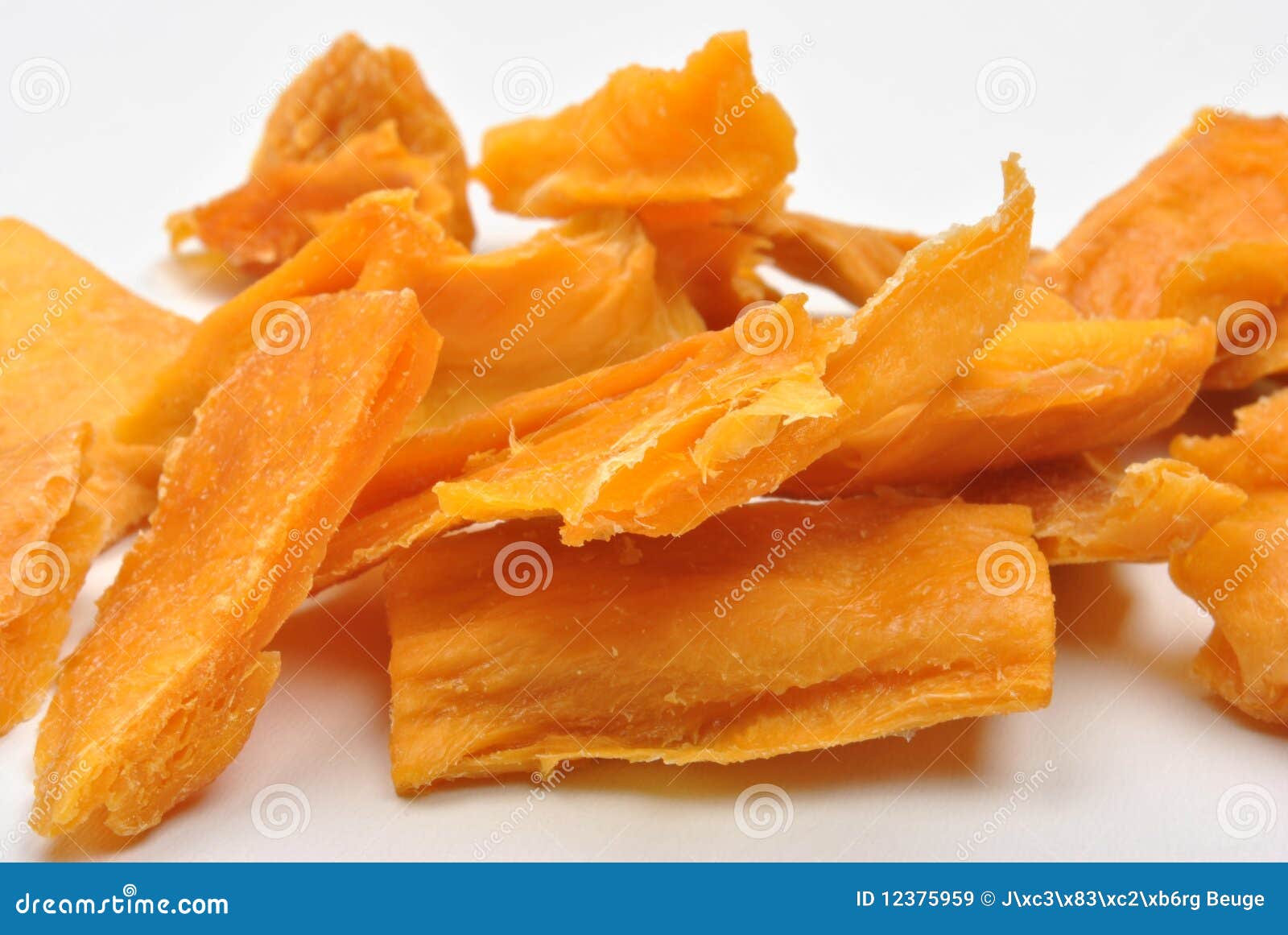 Dried Organic Mango and a White Background Stock Image - Image of mango ...
