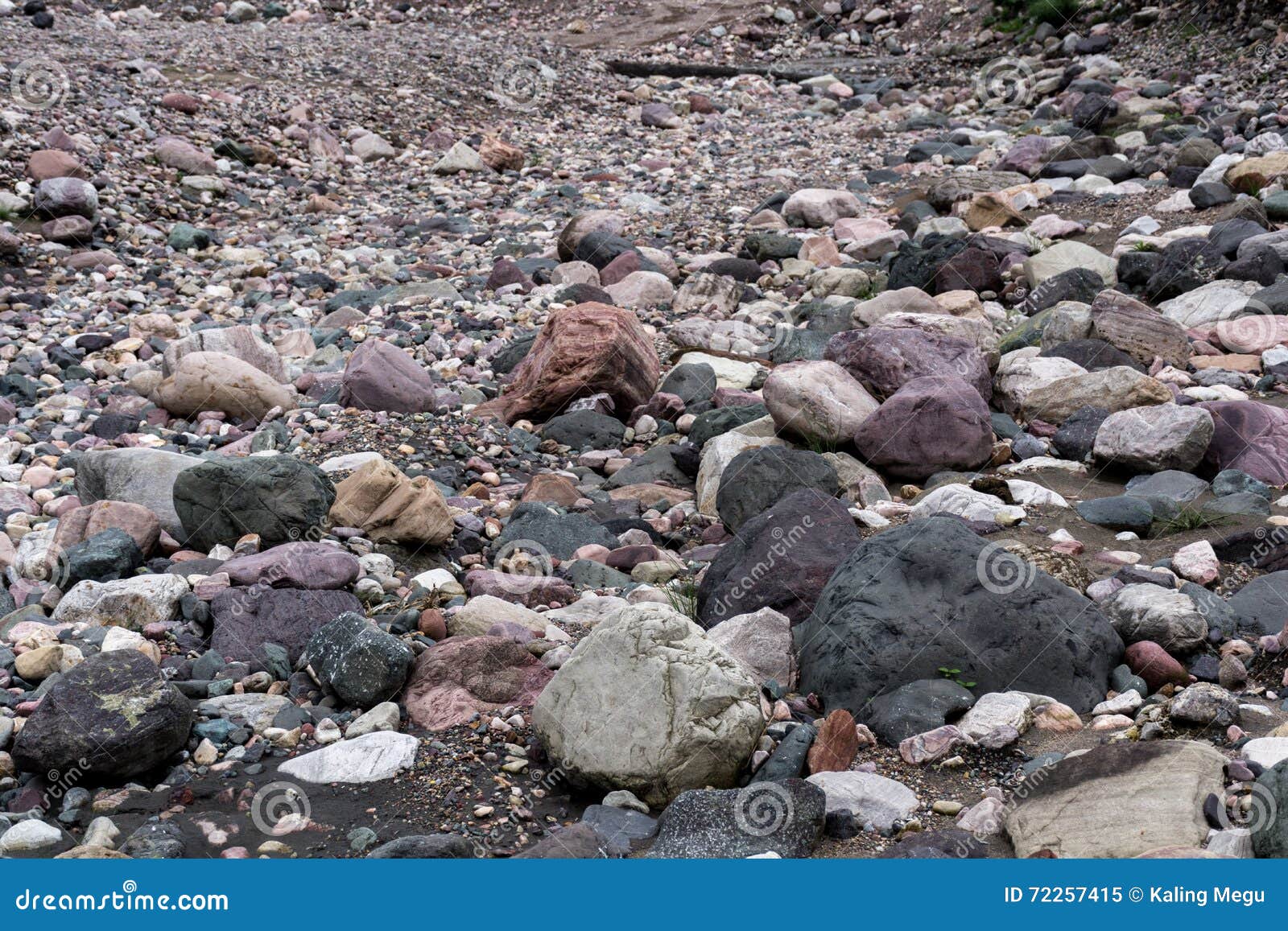Dried Out River Bed with Rocks and Sand. Stock Image - Image of texture ...