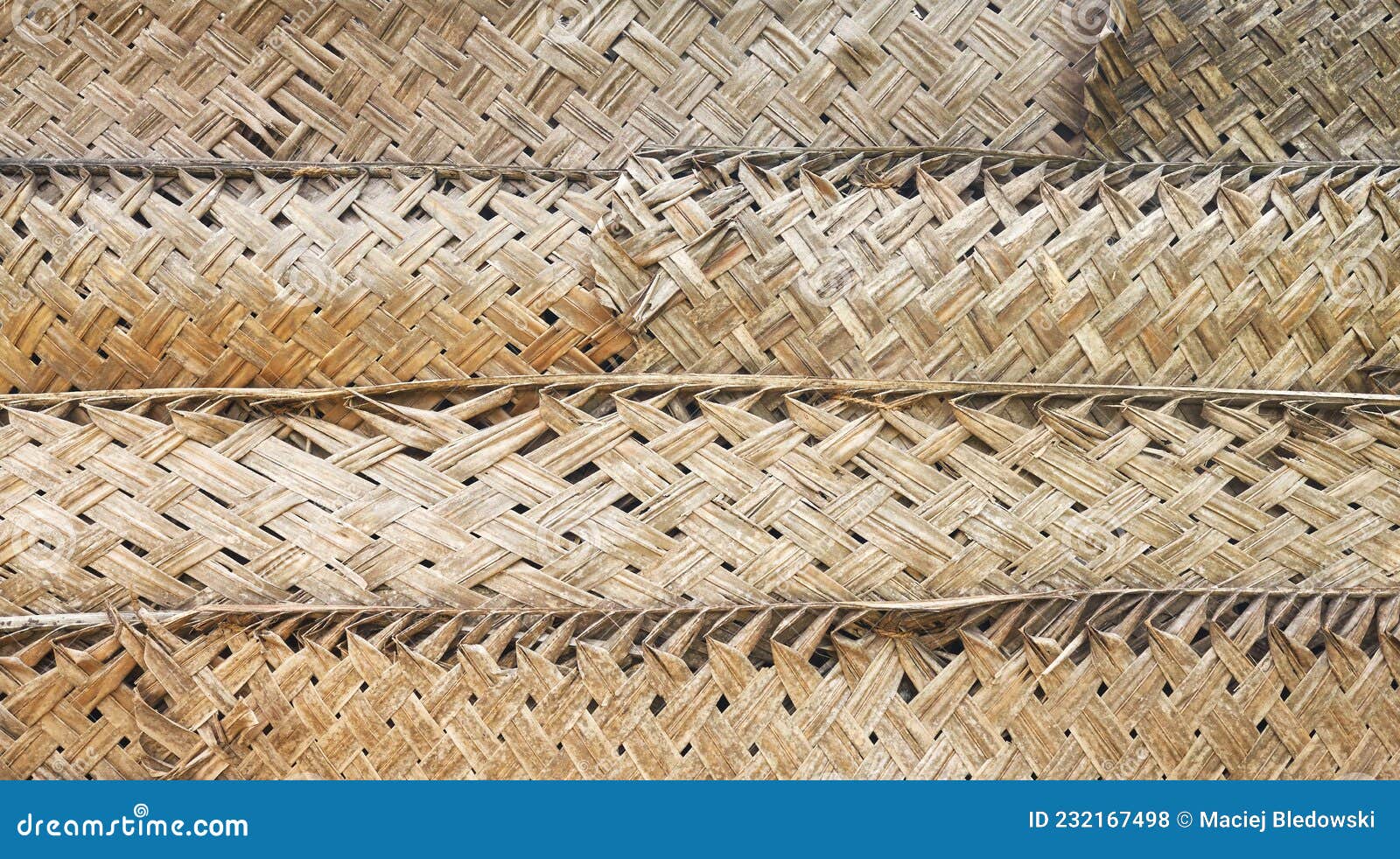 Dried Palm Leaf Braid Wall, Natural Background Stock Photo - Image of ...