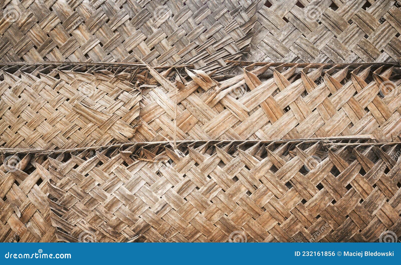 Dried Palm Leaf Braid Wall, Natural Background Stock Photo - Image of ...