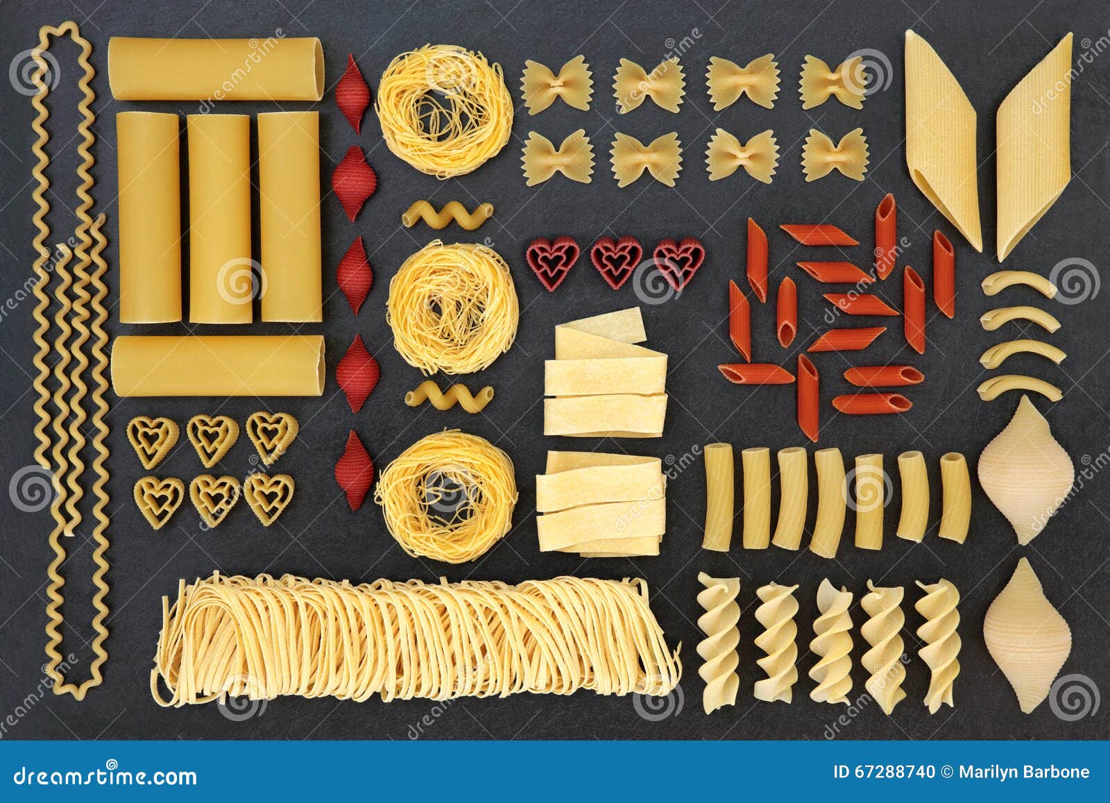 Dried Pasta In The Shape Of The Nest With Chicken Eggs Stock ...