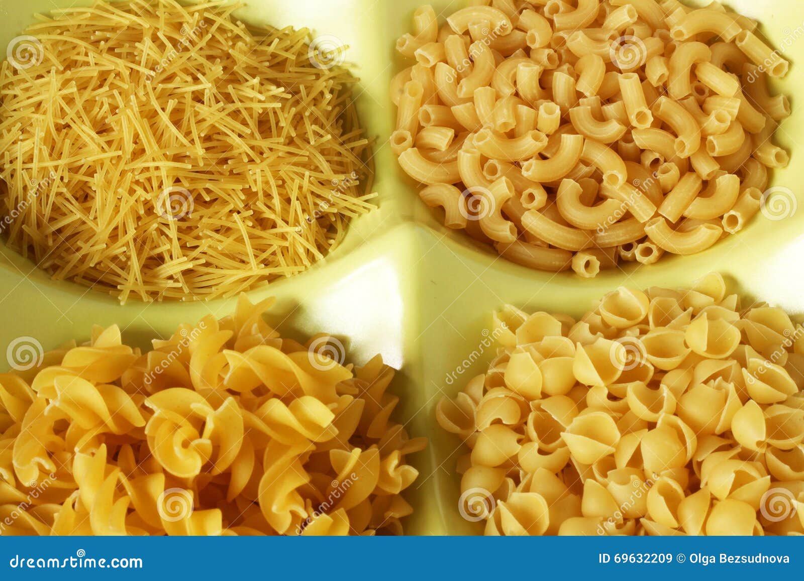 Dried Pasta Variety in Shapes in Bowl Stock Image - Image of noodles ...
