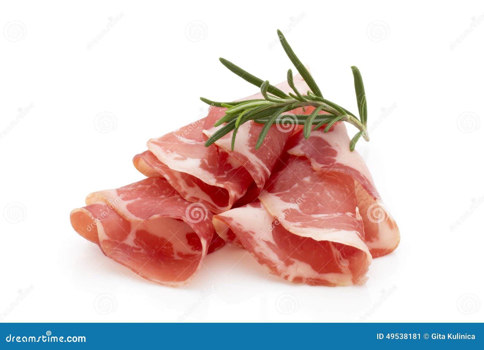 Dried Pig Meat Slices. Delicatess. Stock Image - Image of slices, close ...