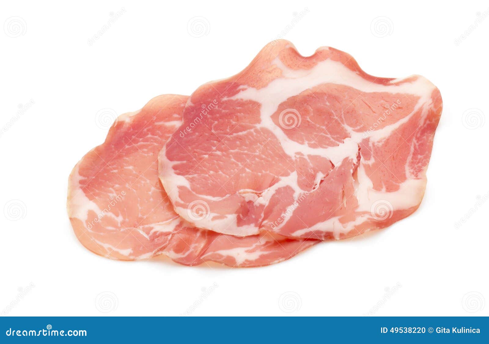 Dried Pig Meat Slices. Delicatess. Stock Photo - Image of delicatess ...