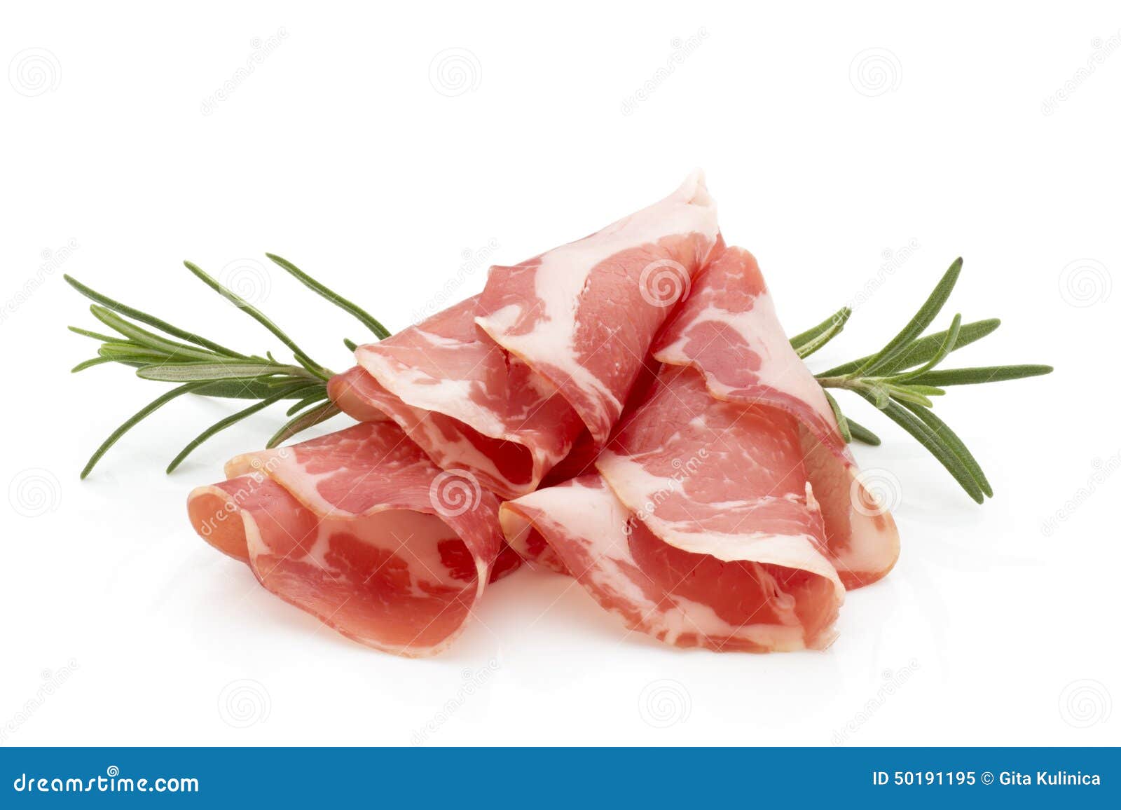 Dried Pig Meat Slices. Delicatess Stock Image - Image of background ...