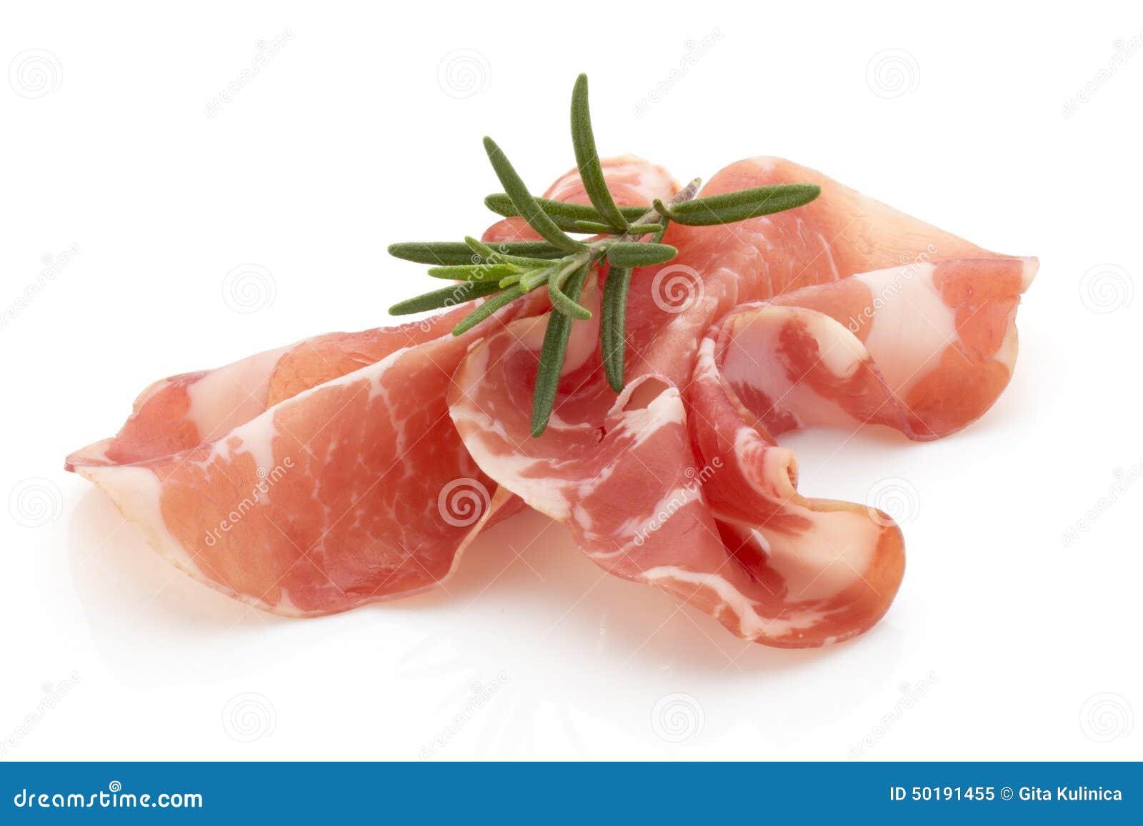 Dried Pig Meat Slices. Delicatess Stock Image - Image of studio, food ...