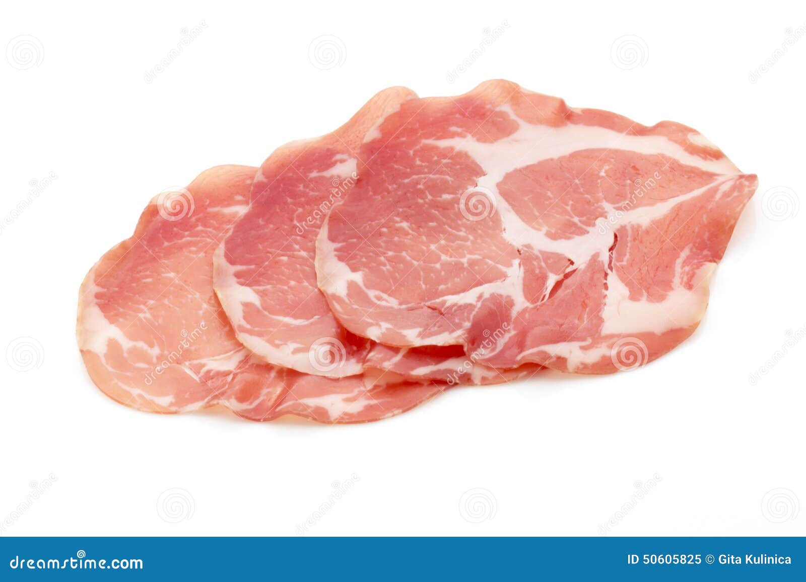 Dried Pig Meat Slices. Delicatess Stock Image - Image of rolled, slices ...