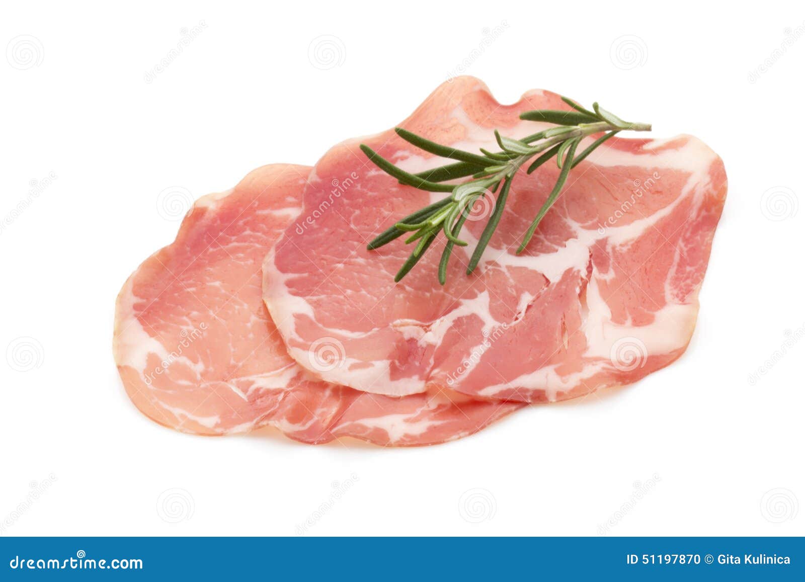 Dried Pig Meat Slices. Delicatess Stock Photo - Image of breakfast ...