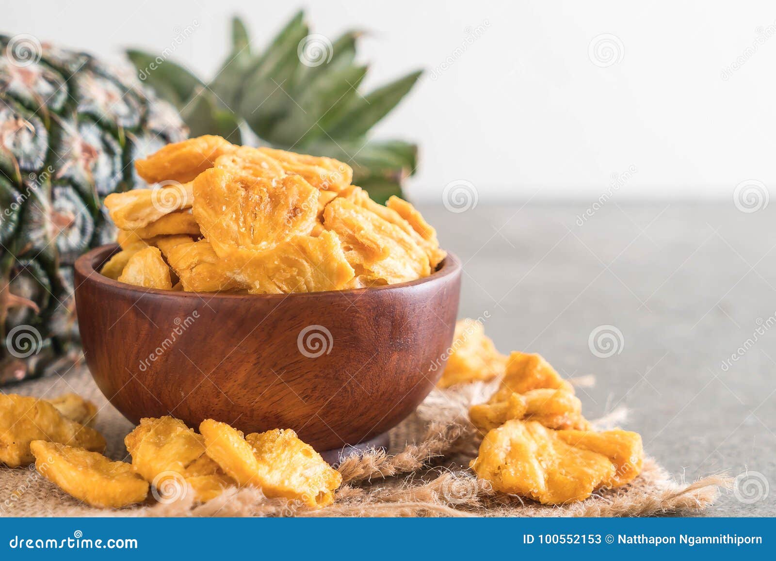Dried Pineapple Crispy Chips Stock Image - Image of bowl, crispy: 100552153