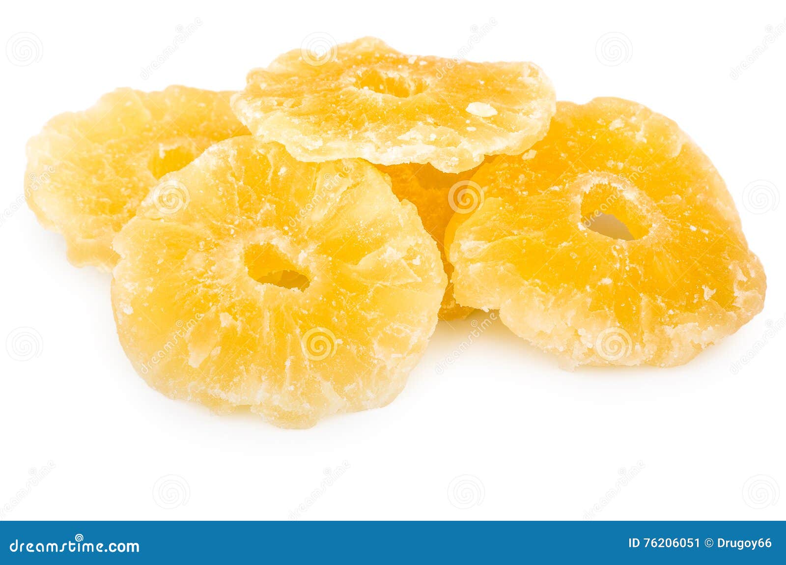 Dried Pineapple Rings Isolated On White Stock Image - Image of dried ...