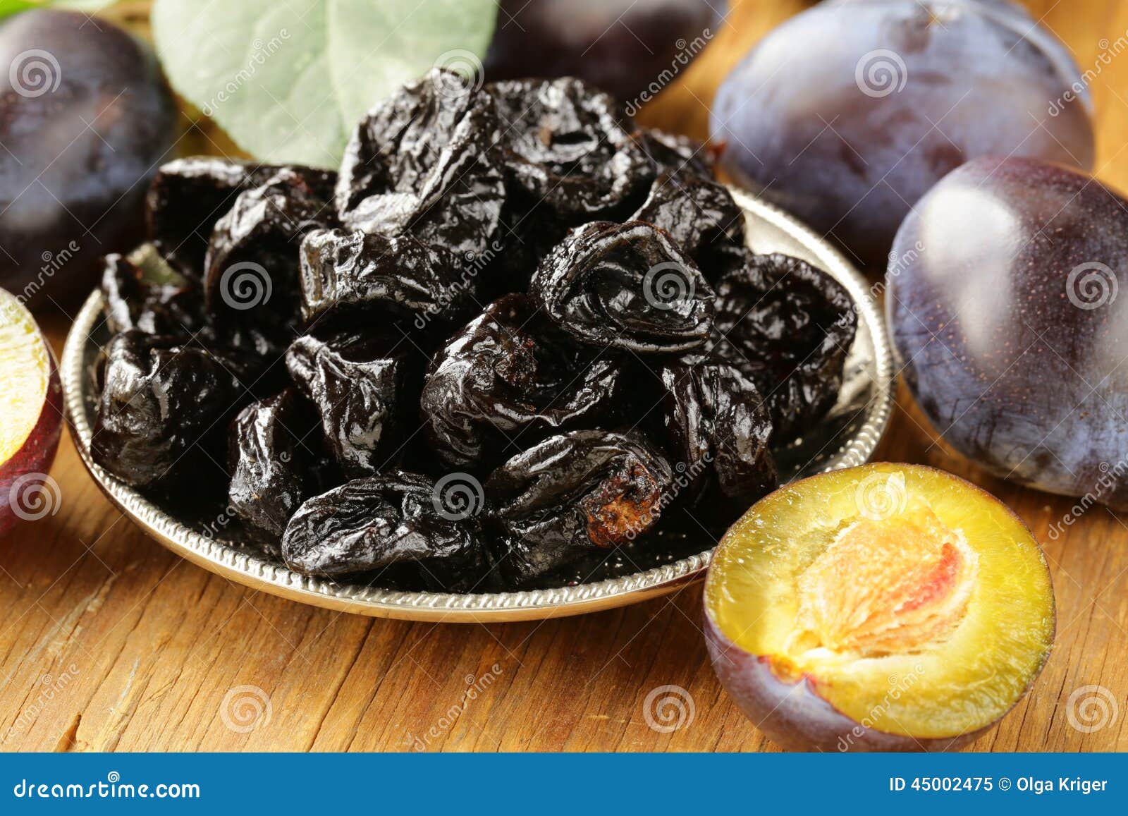 Dried Plums Prunes and Fresh Berries Stock Image - Image of dietary ...