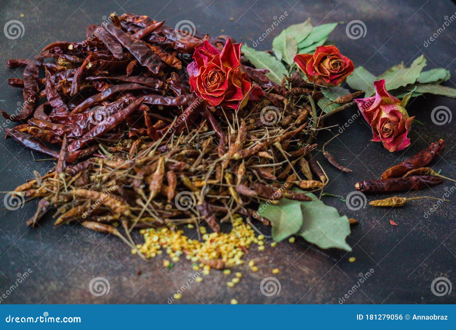 Dried Pods of Chili Peppers of Different Varieties Stock Photo - Image ...