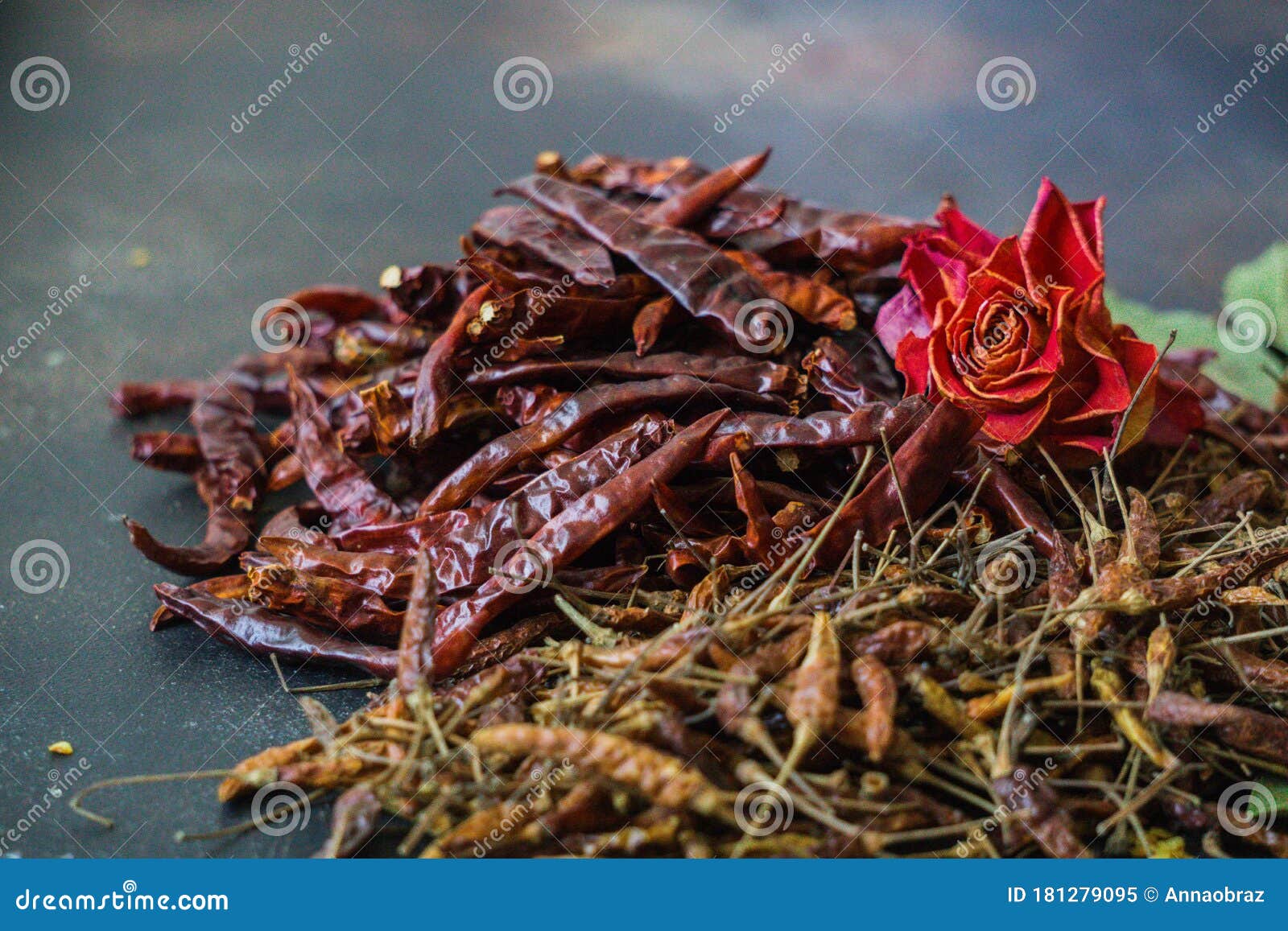 Dried Pods of Chili Peppers of Different Varieties Stock Image - Image ...