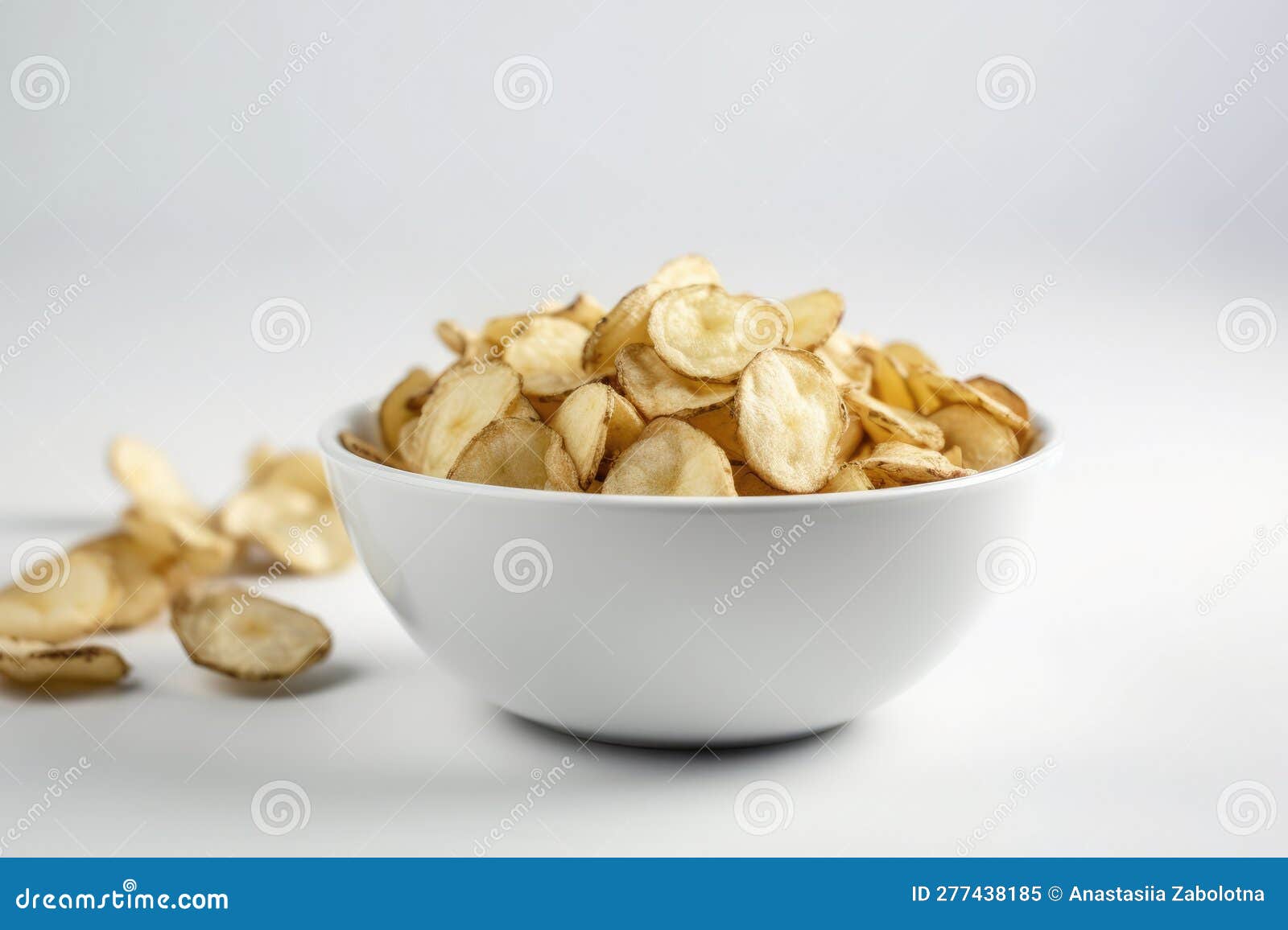 Dried Potatoes in a White Bowl on a White Background. Generative AI ...