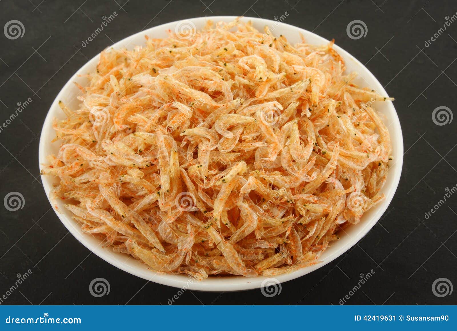 Dried prawns stock image. Image of bowl, matter, small - 42419631