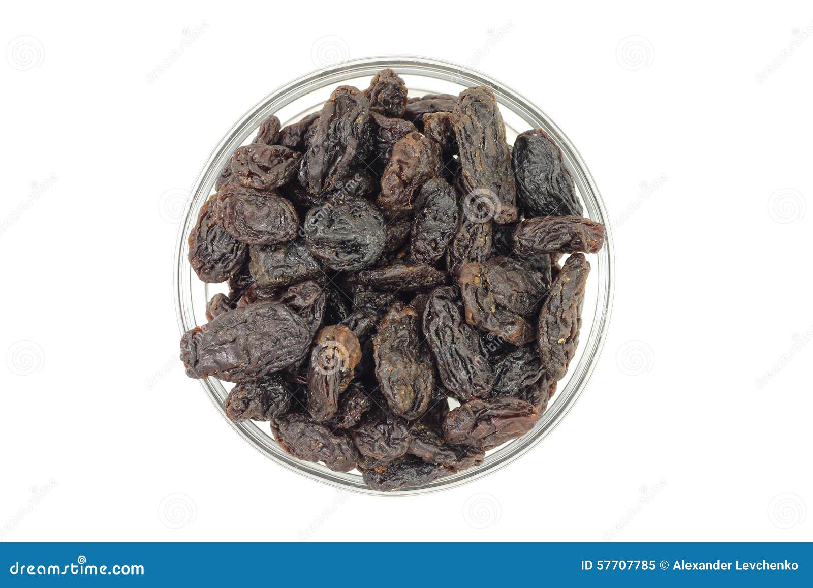 Dried Raisins in a Large Glass Bowl Stock Image - Image of dried, food ...