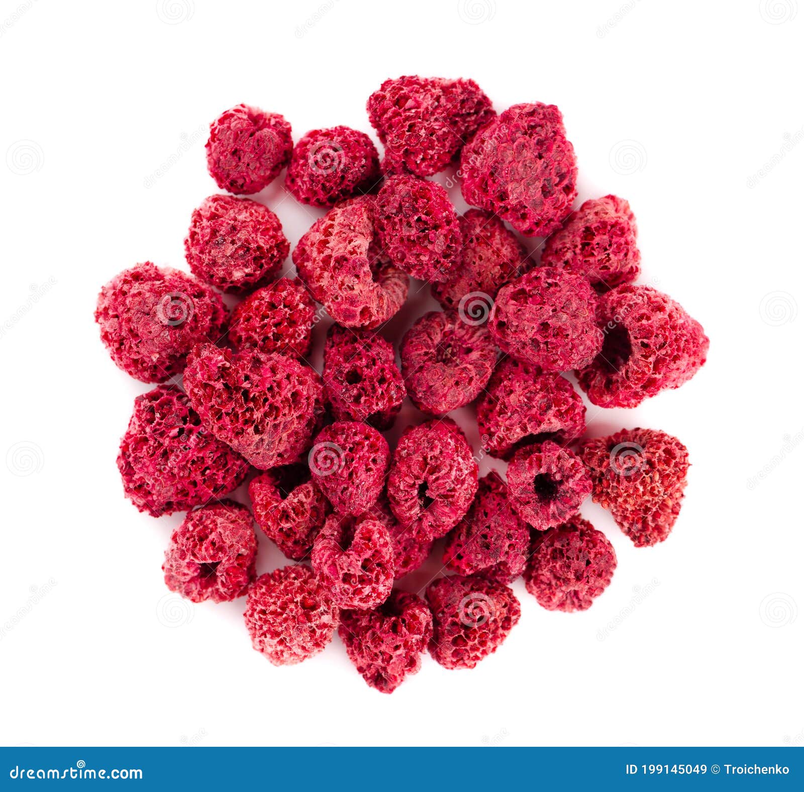 Dried Raspberry Isolated on White Background. Dehydrated Raspberry ...