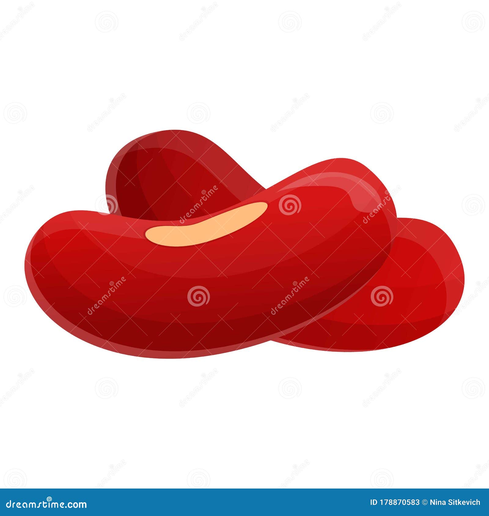 Dried Red Beans Icon, Cartoon Style Stock Vector - Illustration of ...