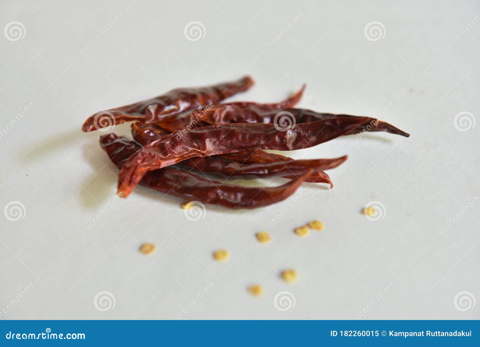 Dried Red Chilli Seeds are an Ingredient in Cooking, Placed on a White ...