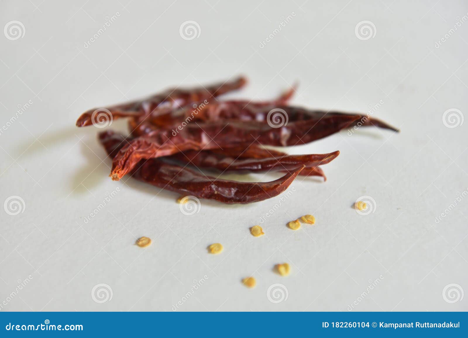 Dried Red Chilli Seeds are an Ingredient in Cooking, Placed on a White ...