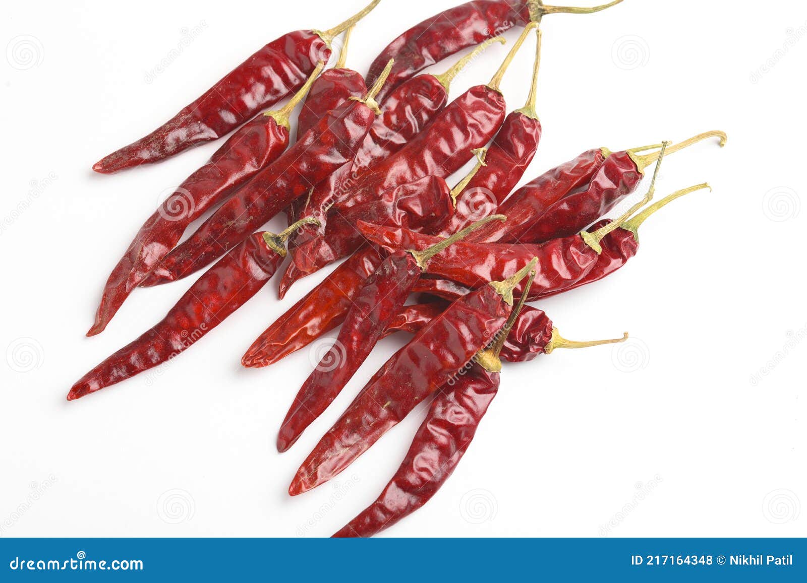 Dried Red Chilli on White Background Stock Photo - Image of flavoring ...