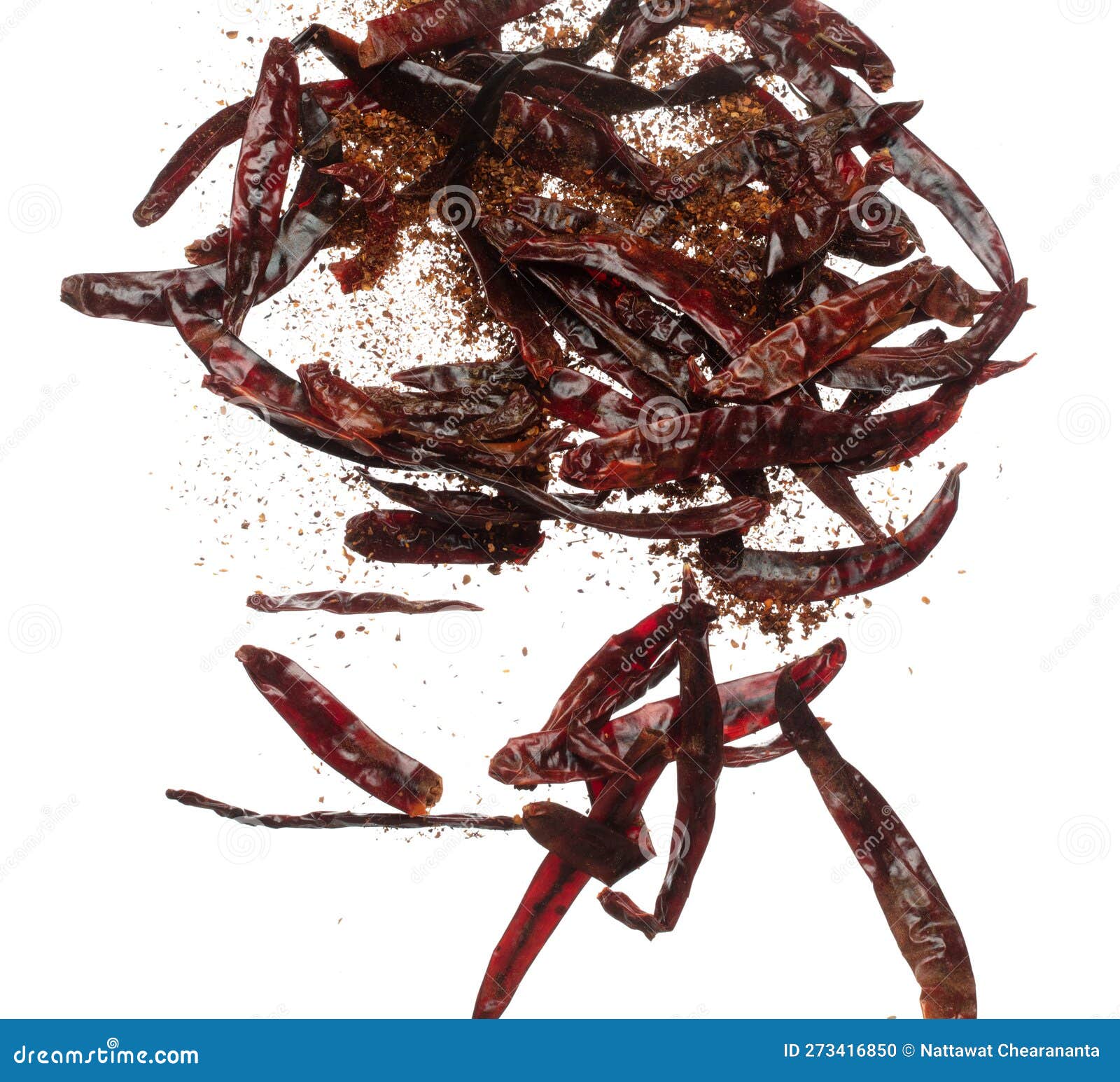 Dried Red Hot Chilli Fall Down Explosion, Dried Red Chilli Float ...