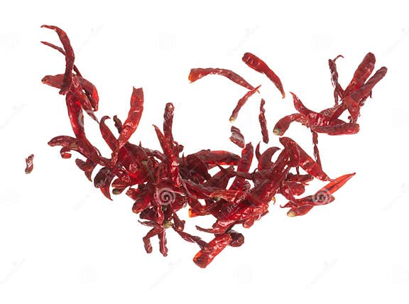 Dried Red Hot Chilli Fall Down Explosion, Dried Red Chilli Float ...