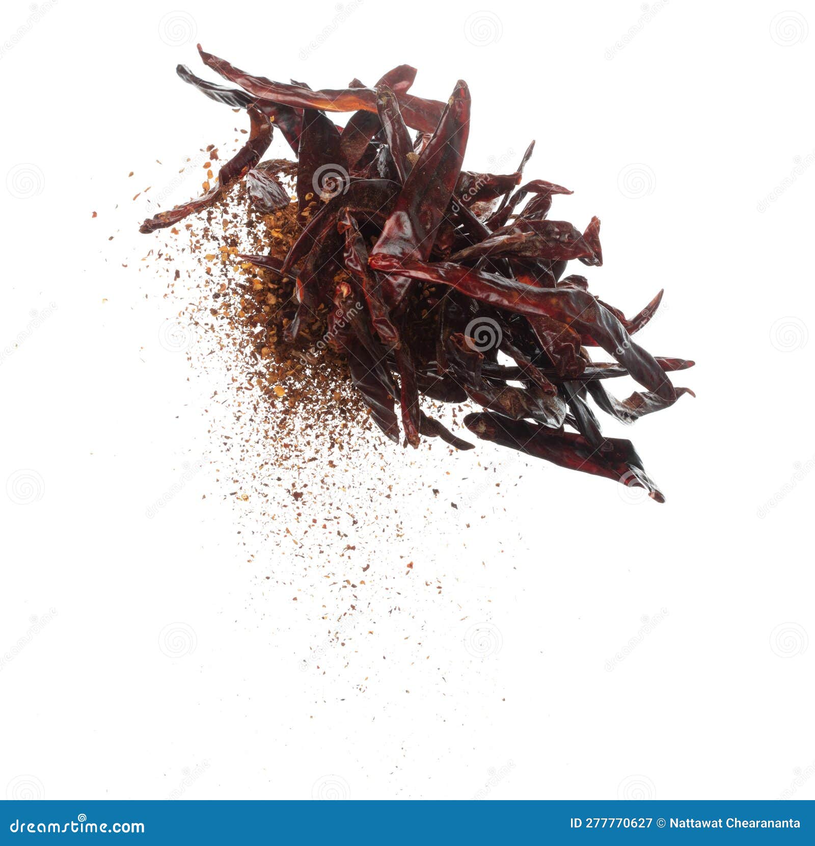 Dried Red Hot Chilli Fall Down Explosion, Dried Red Chilli Float ...