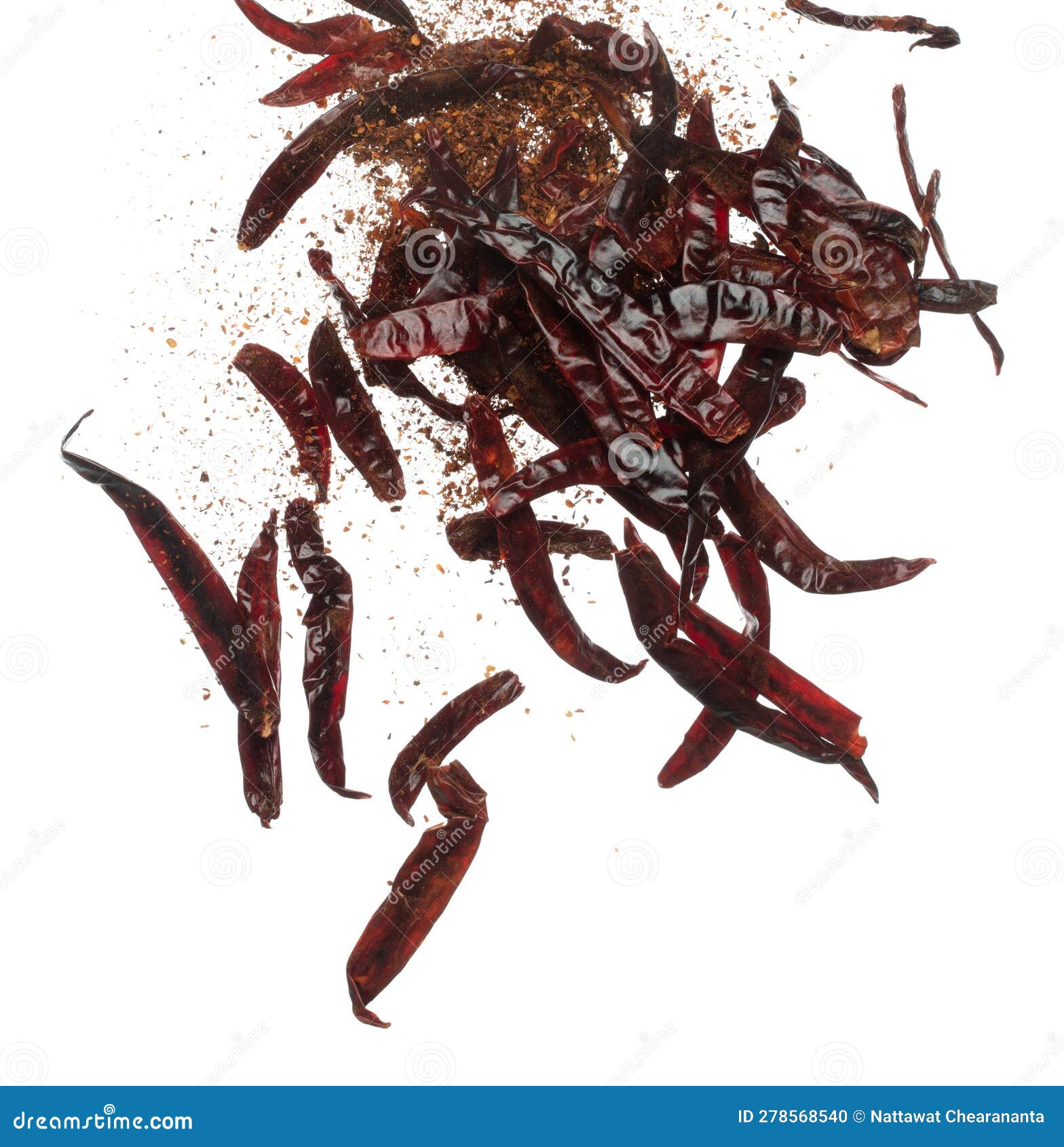 Dried Red Hot Chilli Fall Down Explosion, Dried Red Chilli Float ...